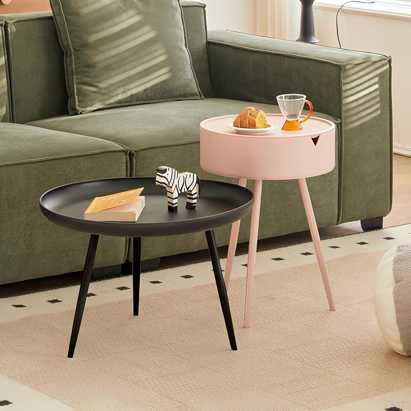 Small round bedside table store
